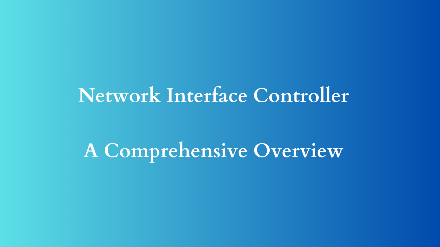 Network Interface Controller Iliputer 