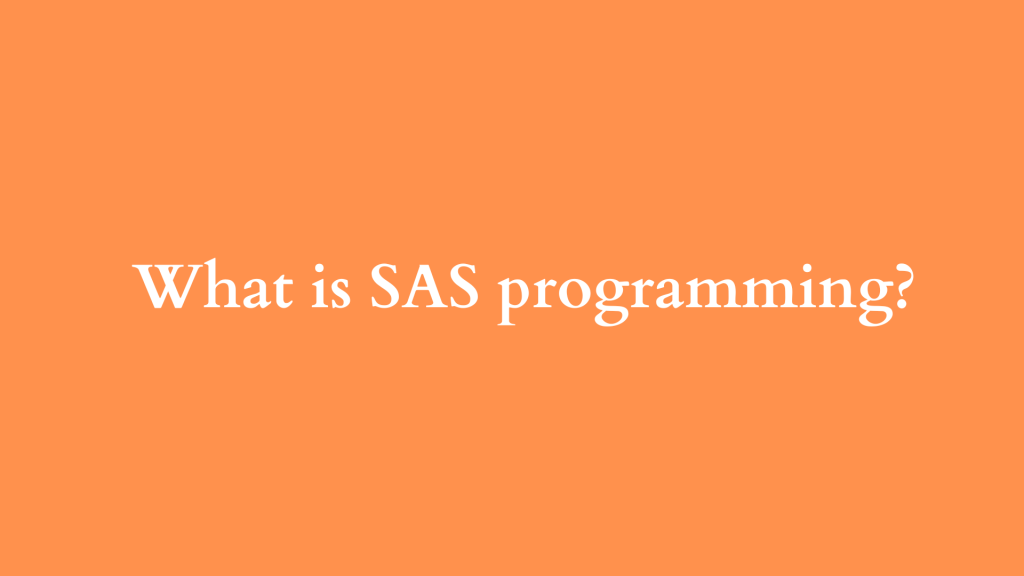 What is SAS programming - ILIPUTER